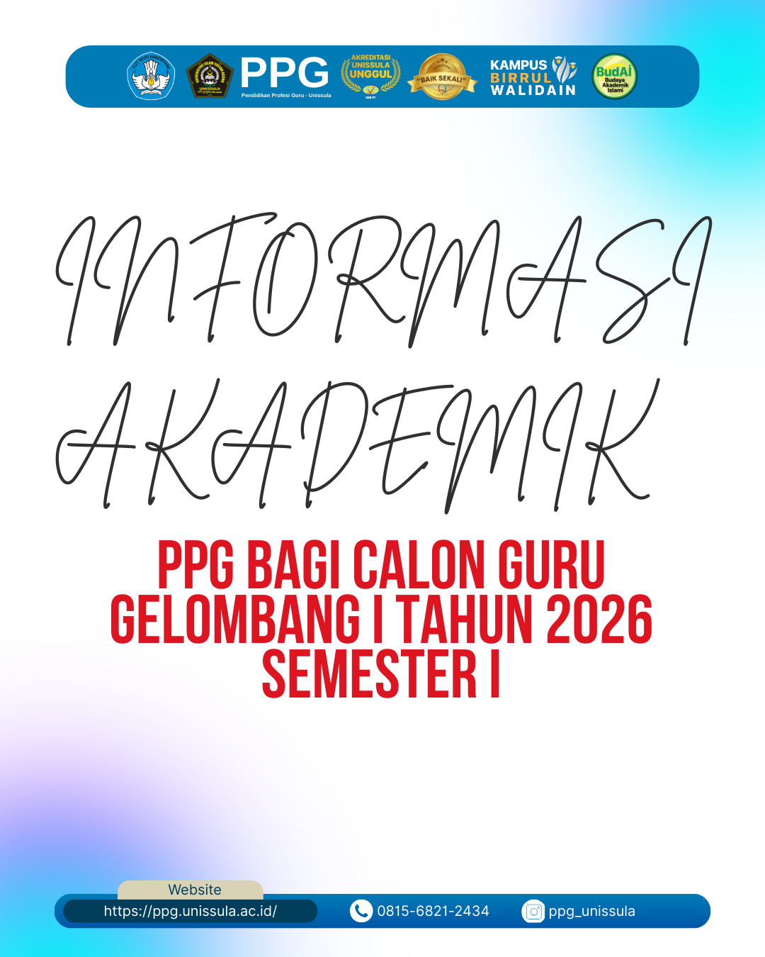 Informasi Akademik PPG Calon Guru Gelombang 1 Semester 1 Tahun 2026 ...